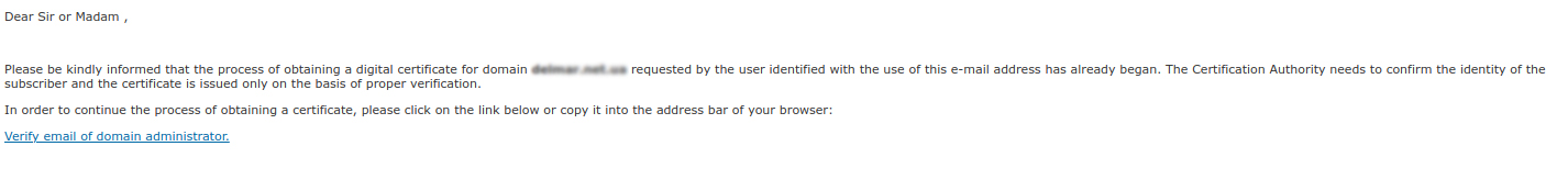 Процедура заказа и выпуска SSL-сертификата Certum • Hostpro Wiki